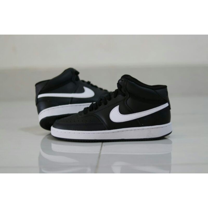 Jual ORIGINAL UNISEX NIKE COURT VISION HIGH BLACK WHITE | Shopee Indonesia