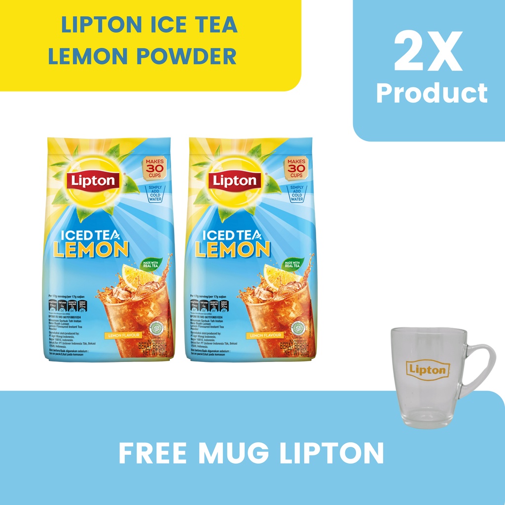 Jual Lipton Ice Tea Lemon Powder 510G Twinpack Free Mug Lipton | Shopee Indonesia