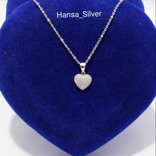 Kalung Perak Wanita Silver Asli 925 Lapis Emas Putih Rantai Liontin ... Kalung Perak Wanita Silver Asli 925 Lapis Emas Putih Rantai Liontin ...