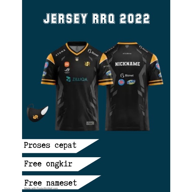 Jual Jersey RRQ Terbaru 2022 Free Name Free Desain Full Printing ...