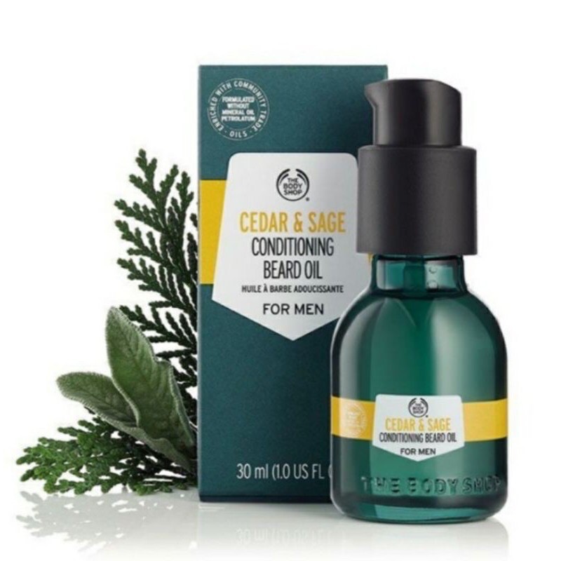 Jual The Body Shop CEDAR & SAGE Conditioning Beard Oil 30ml | Shopee ...