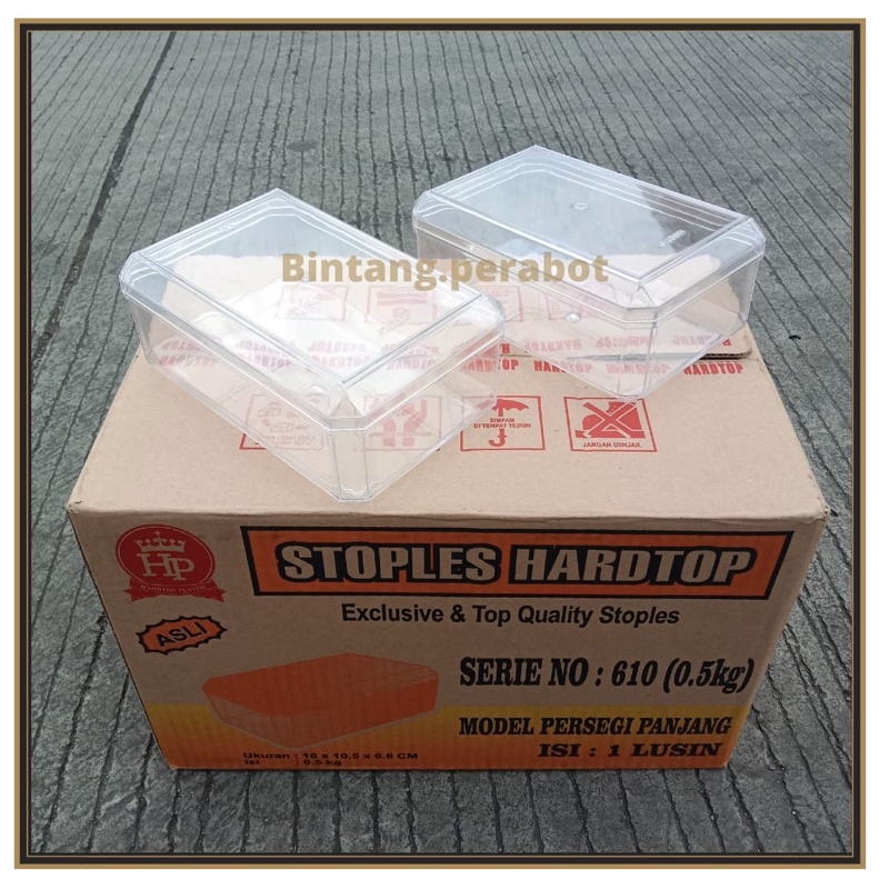 Jual Toples Segi Hardtop 0.5 kg / 500 gr Kue Kering Kode 610 / Toples ...