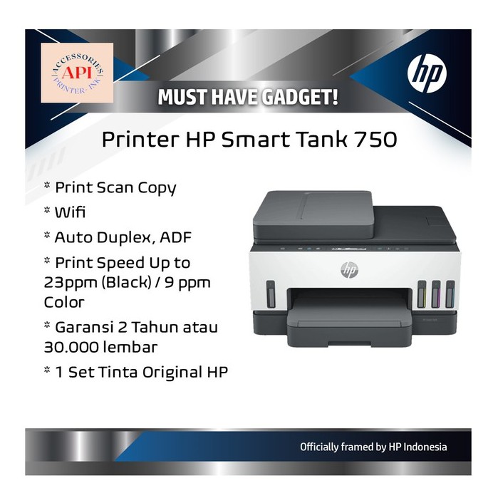 Jual Printer HP SmartTank 750 Smart Tank 750 - PSC Wifi Auto Duplex ADF ...