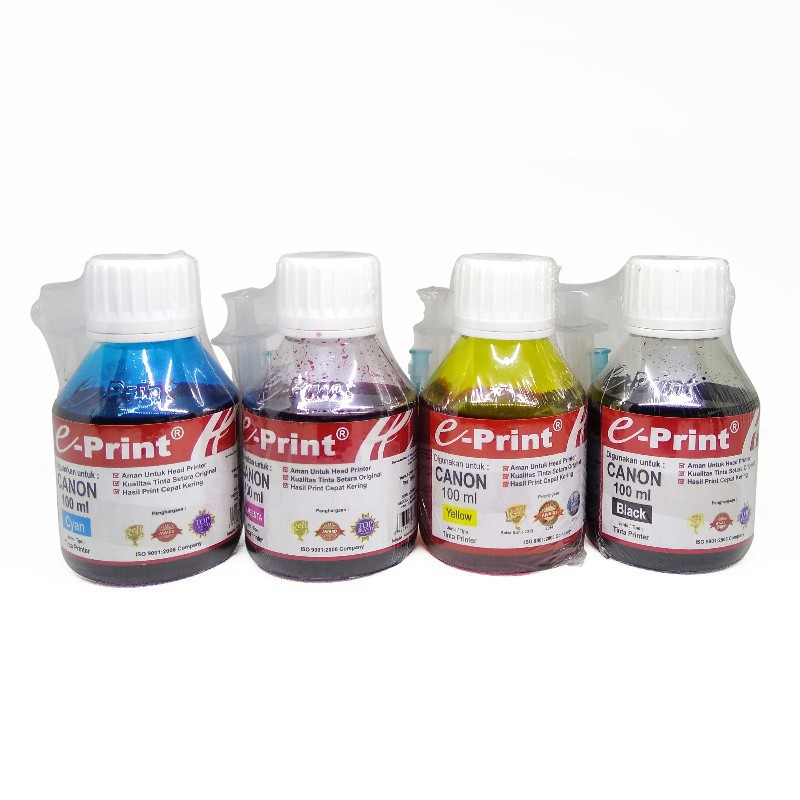 Tinta Eprint 100ml Epson Canon Black, Cyan, Magenta, Yellow | Shopee ...