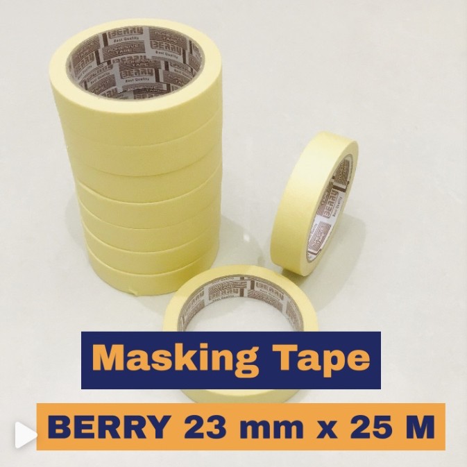 Jual Isolasi Kertas Masking Tape BERRY 1 inch 23 mm x 25 m | Shopee ...