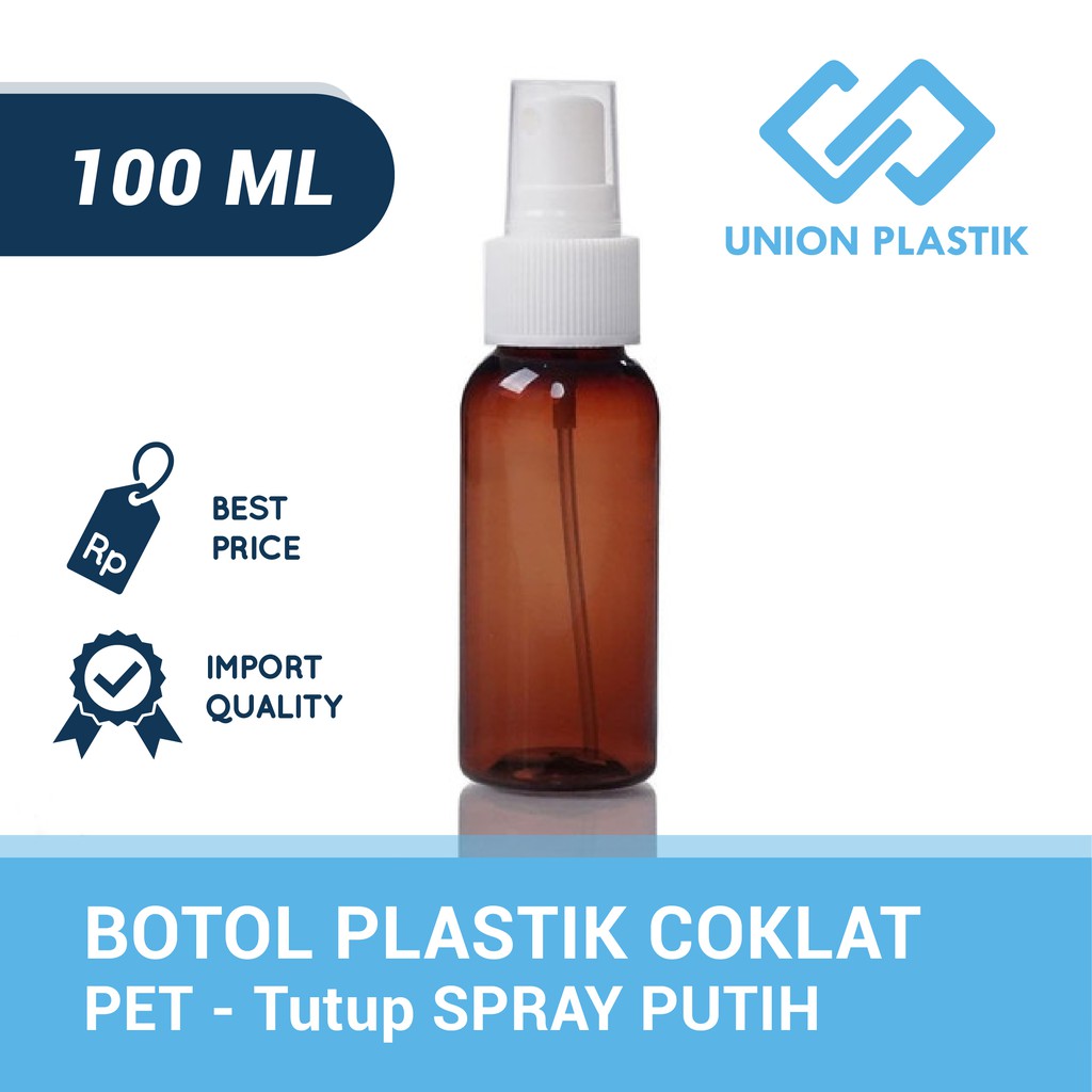Botol coklat Plastik 100 ml Tutup Spray | Shopee Indonesia