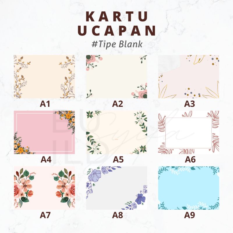 Jual Kartu Ucapan Kosong/Greeting Card/Gift Card/Blank Card 10 x 14,08 ...