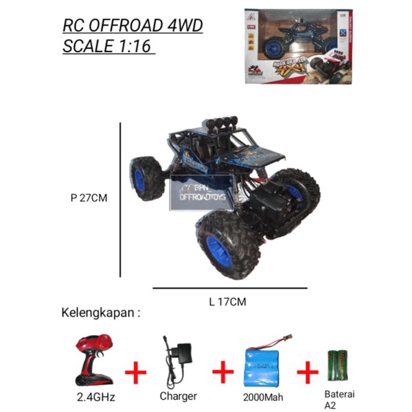 Jual Mobil RC OFFROAD 4wd Scale 1:16 (Biru) | Shopee Indonesia