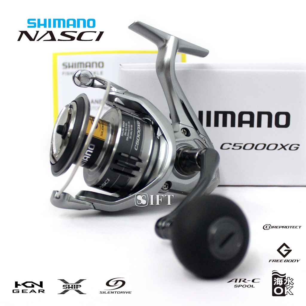 Jual Reel Shimano NASCI FC [2021] Power Handle | Spinning 500 1000 2500 ...