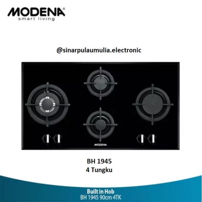 Jual Modena Kompor Tanam Gas 4 Tungku 90cm Built In Hob 90 cm - BH 1945 ...