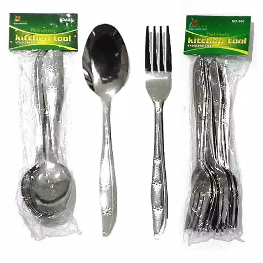 sendok dan Garpu Set Stainless Isi 24pcs Set Peralatan Makan / Sendok ...