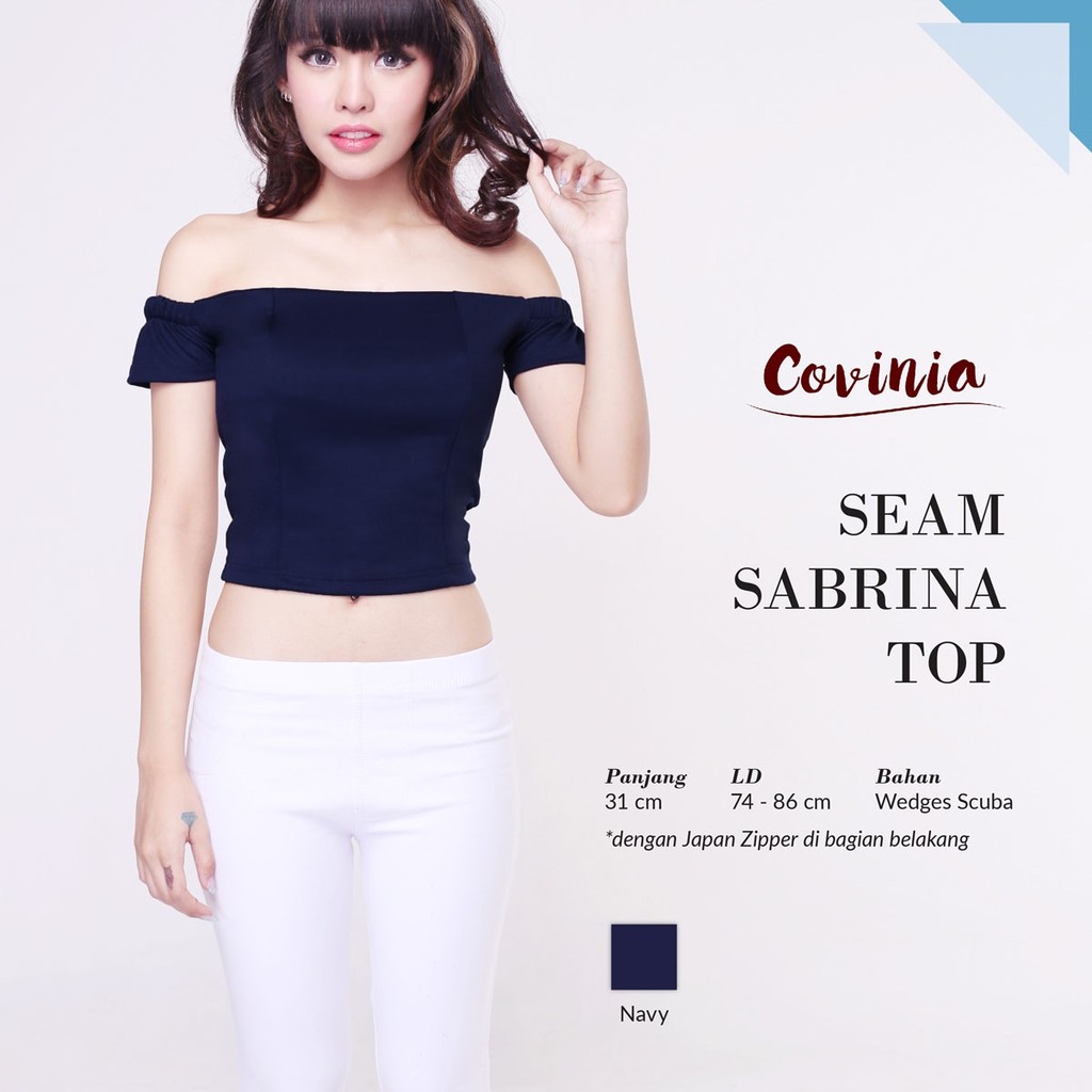 Jual CRG162059 - Seam Sabrina Top / Mini Little Basic Sabrina | Shopee ...