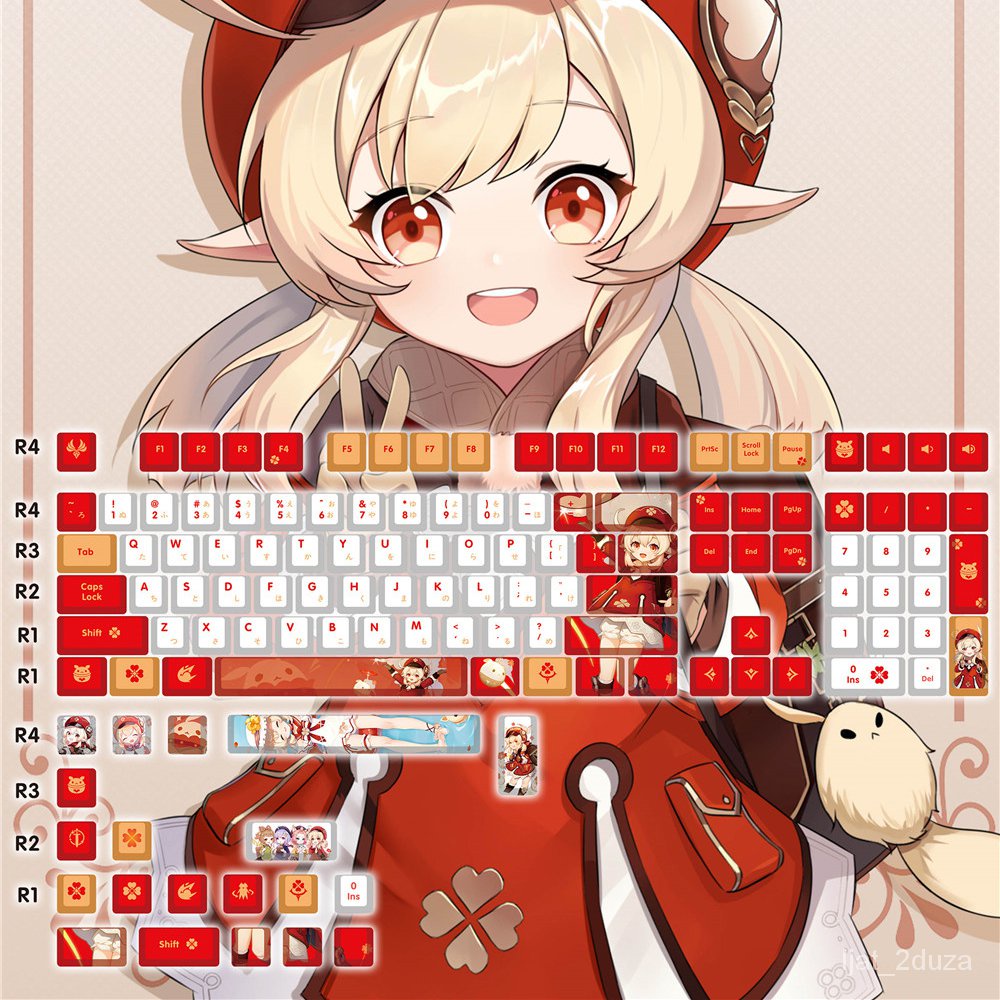 Jual Genshin Impact Klee Theme Key Caps PBT Sublimation Keycap Mechanical Keyboard Cap ...