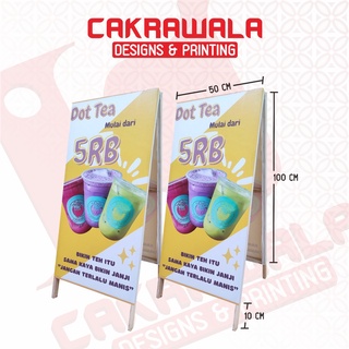 Jual STAND BANNER KAYU UKURAN 50 X 110 - STANDING BANNER SEGITIGA KAYU ...