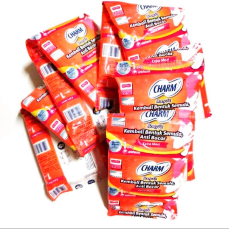 Jual CHARM BODY FiT EXTRA MAXI renceng pembalut 10pcs | Shopee Indonesia