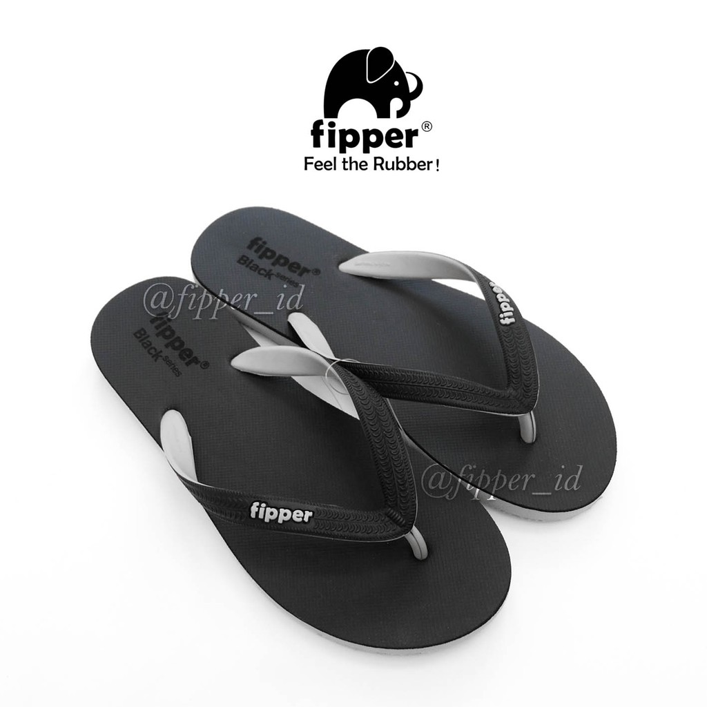 Jual Sandal Fipper Black Series M Original for Man - Black/Grey ...