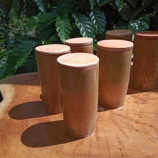 Jual Gelas Cangkir bambu dengan tutup kerajinan bamboo ramah lingkungan ...