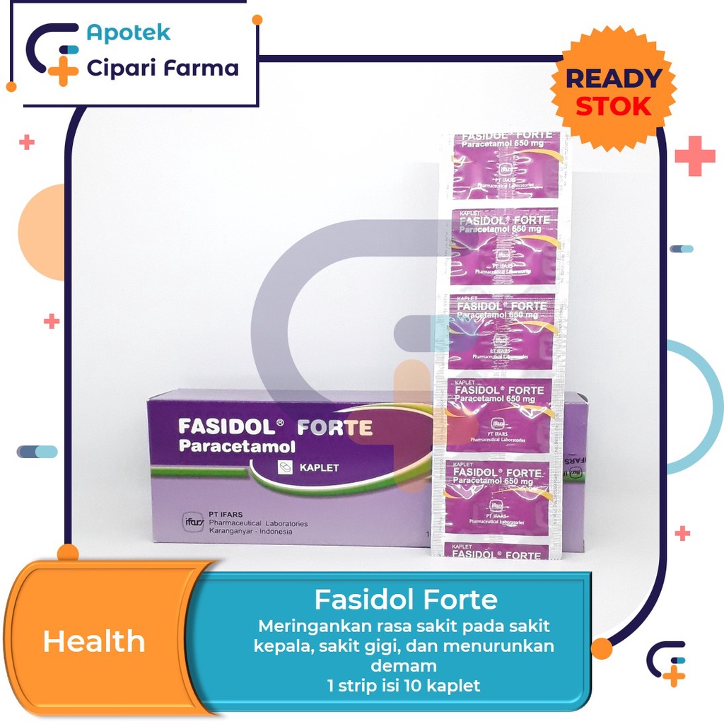 Jual Fasidol Forte Paracetamol 650mg Obat Pereda Nyeri | Sakit Kepala 1 ...