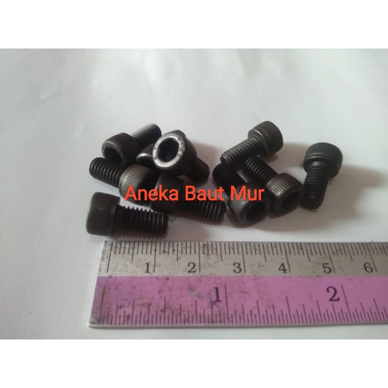 Jual Baut L Baja Hitam ukuran m8 x 10 atau baut drat 12 panjang 1cm | Shopee Indonesia