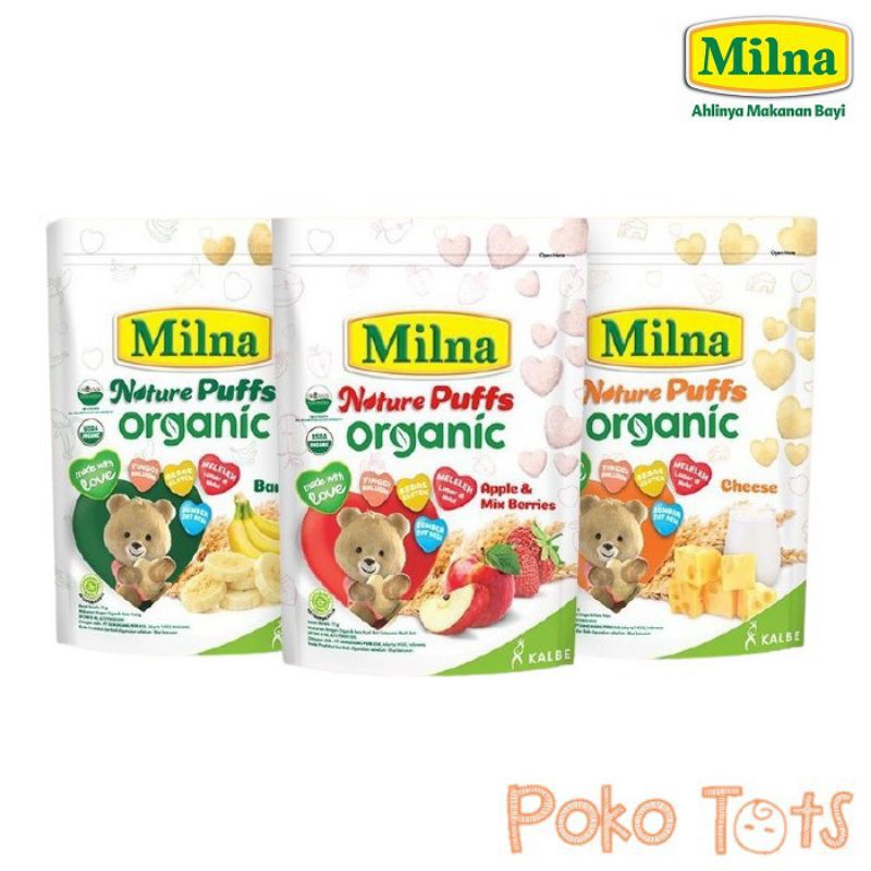 Jual MILNA Nature Puff Organic Pouch 15gr | Shopee Indonesia