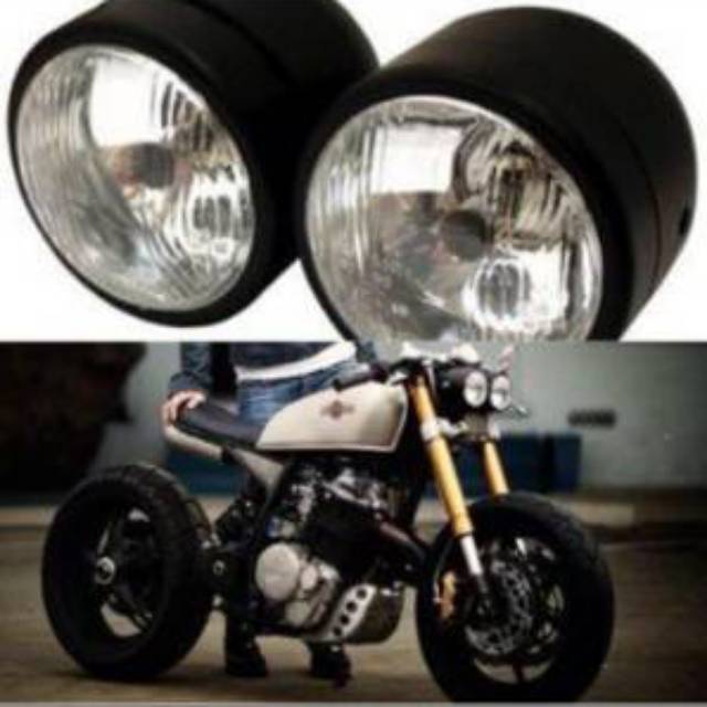 Jual Lampu headlamp caferacer motor custom Indonesia|Shopee Indonesia