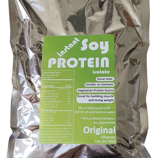 Jual Soy Protein Powder Isolate rasa Original 500gr | Shopee Indonesia