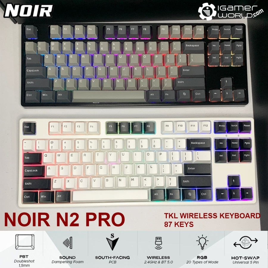 Jual Noir N2 PRO TKL Hotswap Wireless/BT/Wired Mechanical Gaming ...