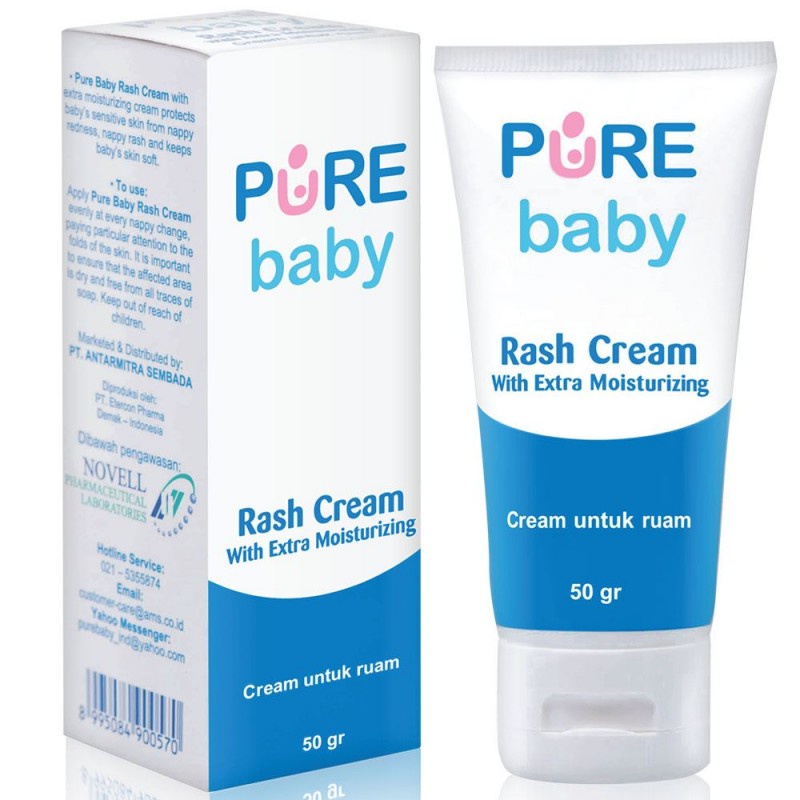 Jual PURE BB BABY RASH CREAM 50GR EFEKTIF MENGATASI RUAM SUSU / POPOK ...