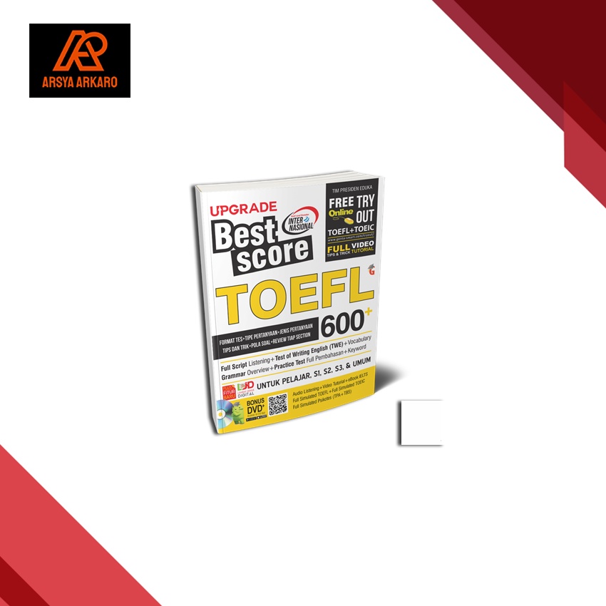 Jual BUKU TES TOEFL TOEIC UPGRADE BEST SCORE TOEFL 600+ Indonesia ...