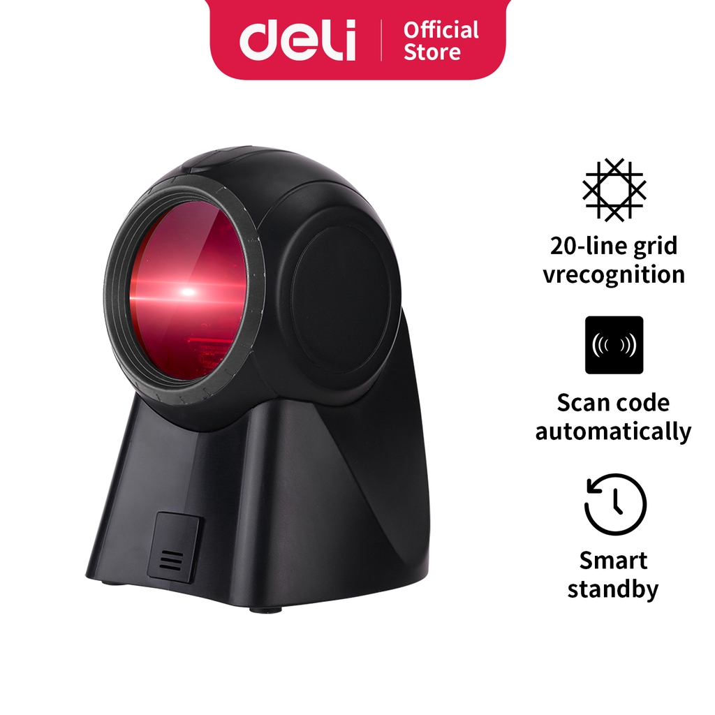 Deli Stand Barcode Scanner Alat pembaca Barcode E14884 | Shopee Indonesia
