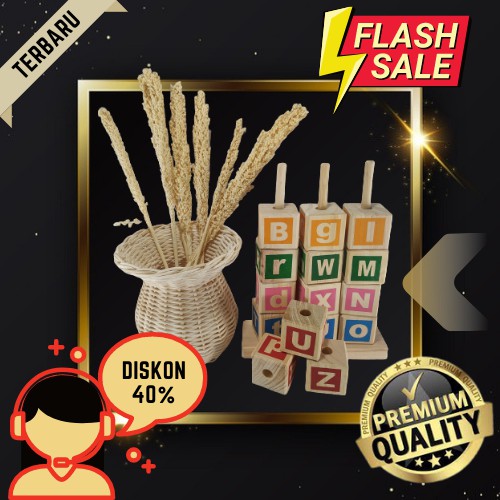 Jual Mainan Wooden Toys Susun Kayu Laki Laki Huruf Angka Montessori 1 2 ...