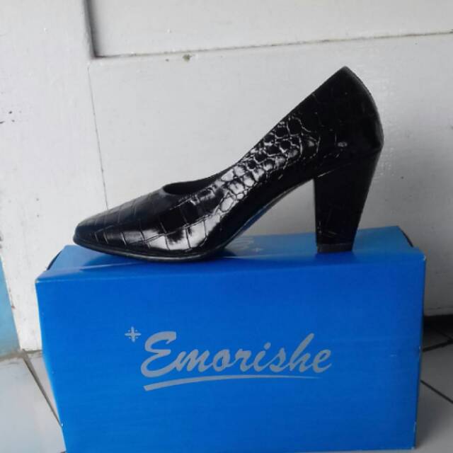 Jual SEPATU KERJA PSK PSH PANTOFEL CROCO GLOSSY HAK 7 CM EMORISHE ...