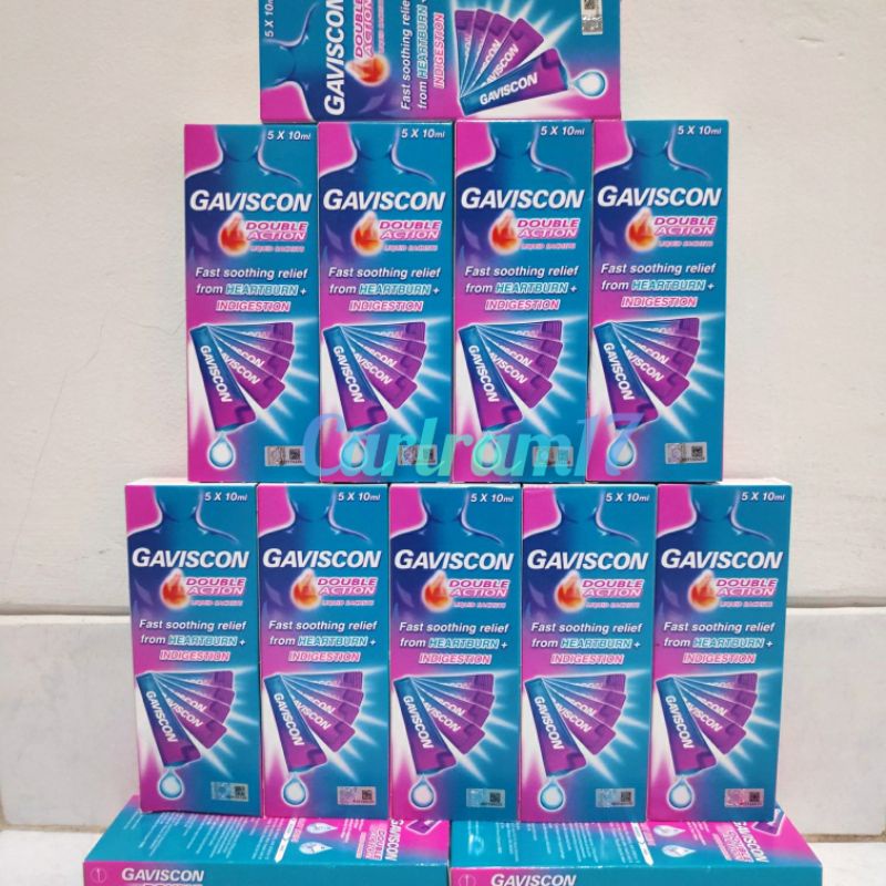 Jual Gaviscon Double Action Liquid 1 Box Isi 5 Sachets Import | Shopee ...