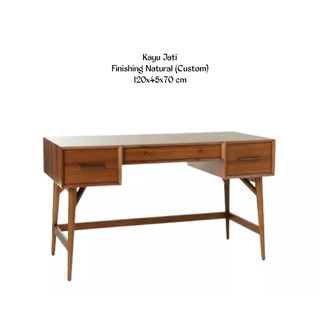 Jual Meja Komputer Dekstop PC Meja Kerja Kayu Jati Fitur Laci Keyboard ...