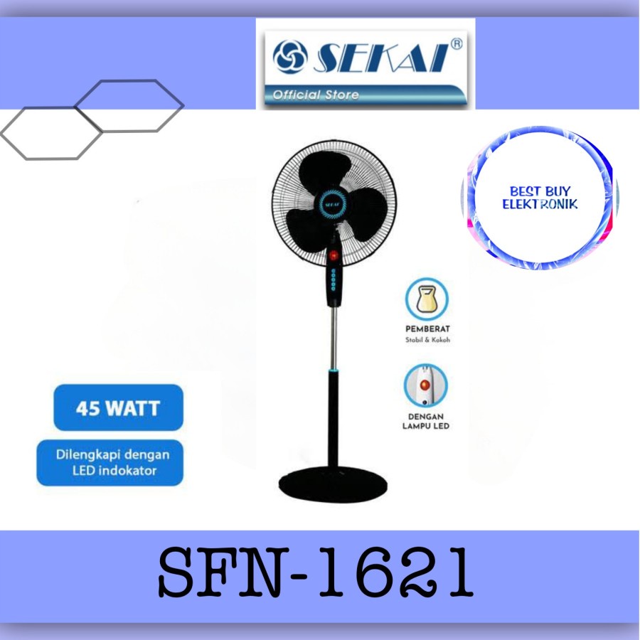 Jual Sekai SFN-1621 Stand Fan 16 Inch Kipas Angin Berdiri Listrik Tumpu ...