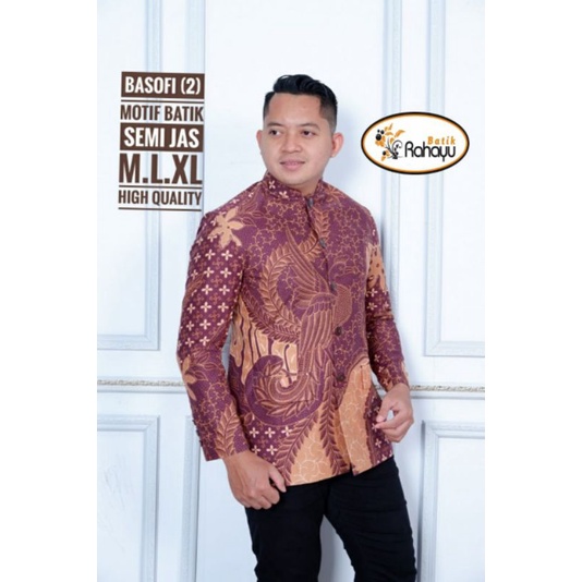 Jual Basofi motif batik semi jas panjang katun prisma lapis furing ...