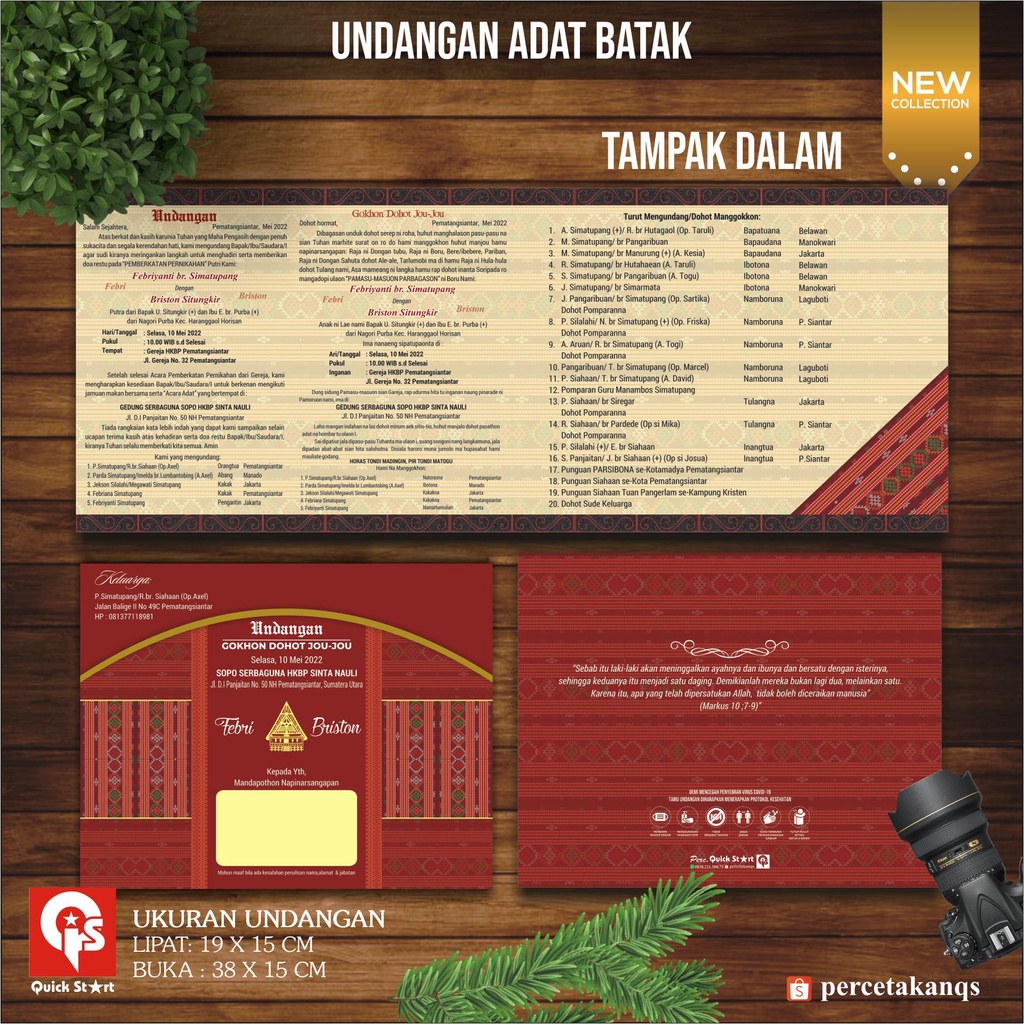 Jual Undangan Adat Batak Simpel Elegant Murah Dan BerKualitas | Shopee ...