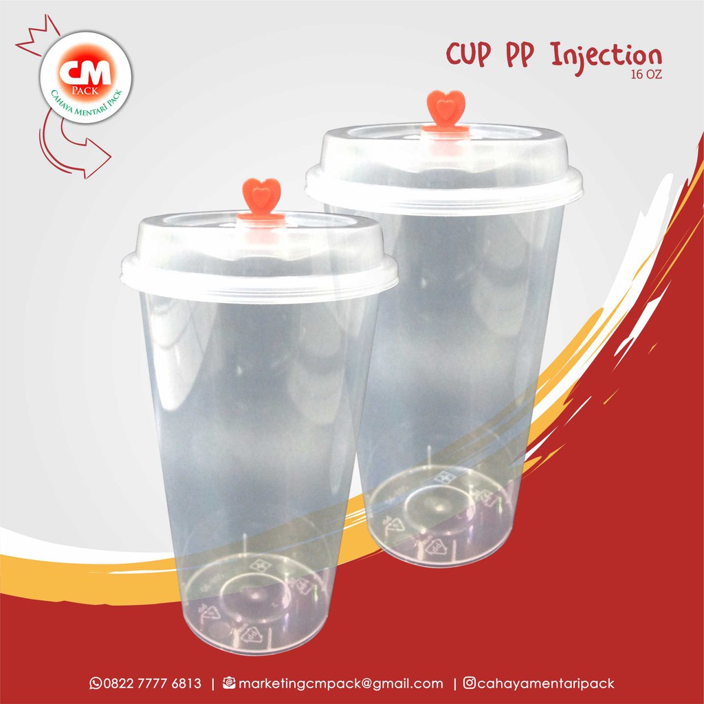 Jual GELAS PP INJECTION 12 dan 16 OZ + LID (25PCS) | Shopee Indonesia