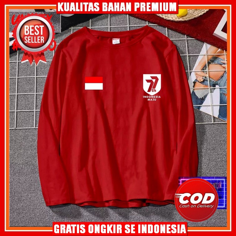 Jual Kaos 17 Agustus 2022 Hut Ri 77 Dirgahayu Kemerderkaan Lengan Panjang Pria Wanita Big Size ...