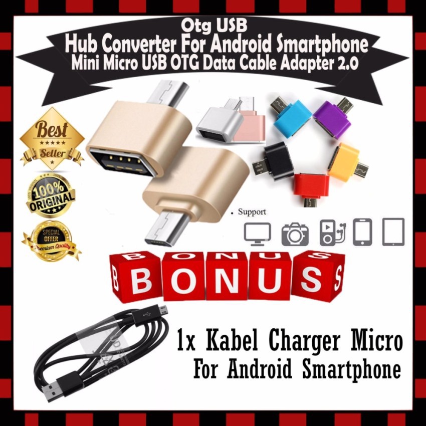 Jual Mini OTG Adapter Micro USB to USB Conerter Cable - GRATIS Kabel ...