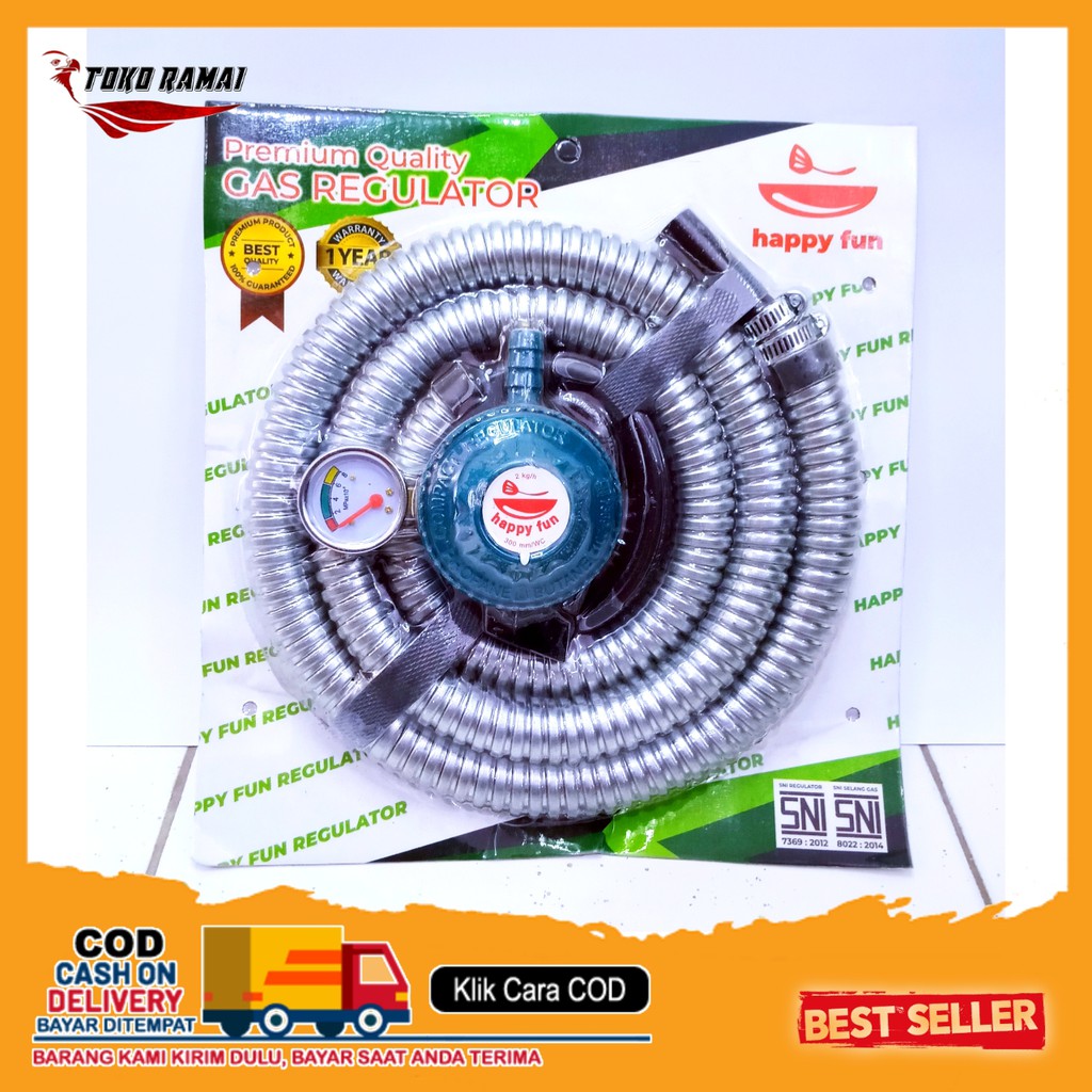 Jual SELANG PAKET REGULATOR HAPPY FUN METER Standart SNI | Shopee Indonesia