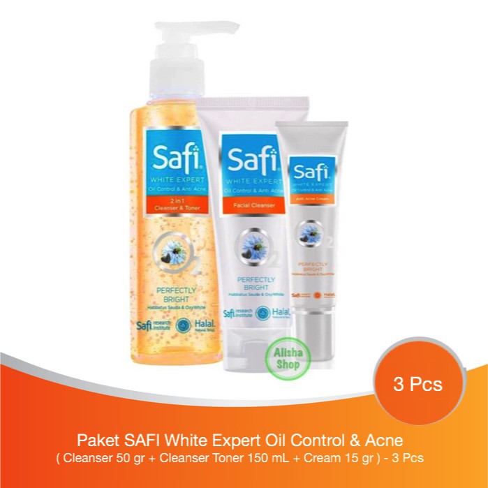 Jual Paket SAFI White Expert Oil Control & Acne (Cleanser 50gr ...