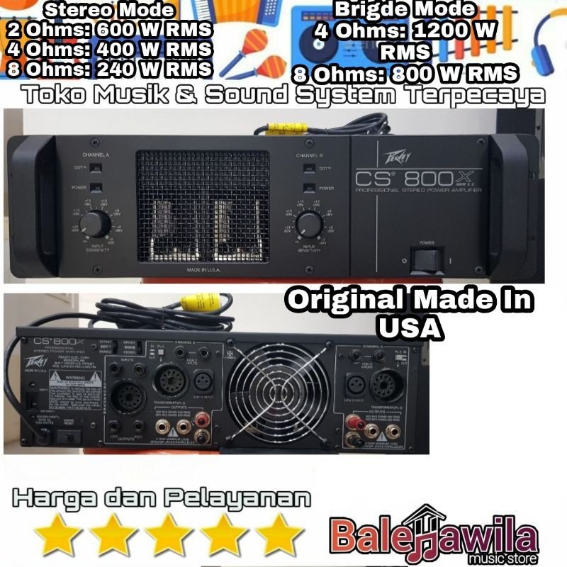 Jual Power Ampli Amplifier Peavey CS800 Cs-800 CS 800 Original Asli USA ...