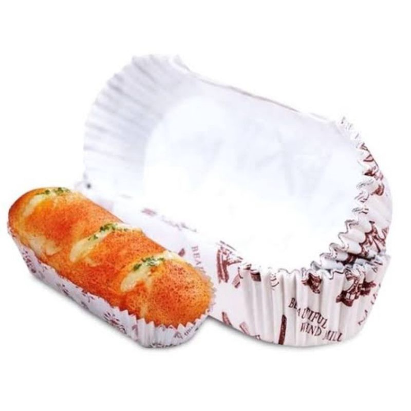 Jual Cup Case Roti Kertas Alas Roti oval Lonjong Kertas laminasi bread ...
