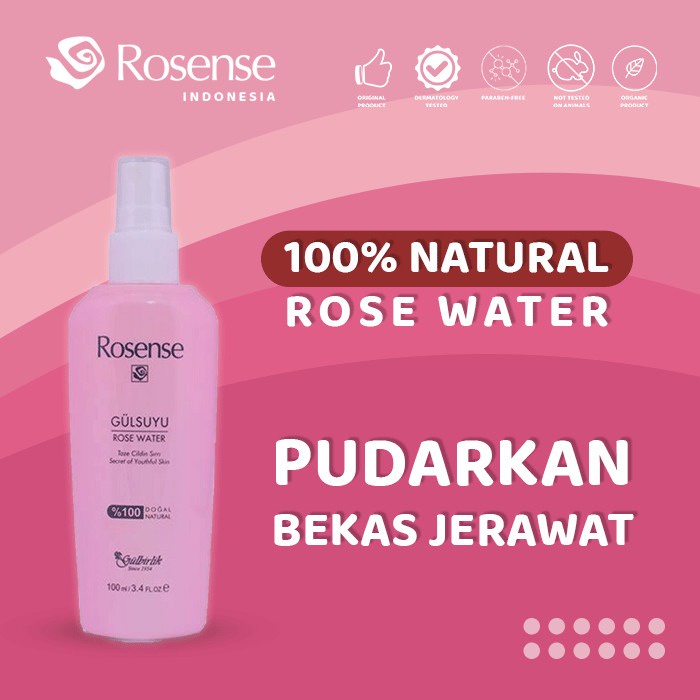 Jual Rose Water Face Mist for Antiseptic Moisturizer and Glowing 100 ml ...