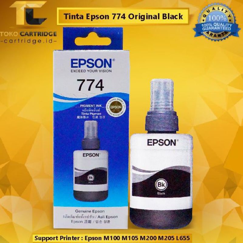 Jual Tinta Epson 774 Black Original Pigmen 140ml T774 | Shopee Indonesia