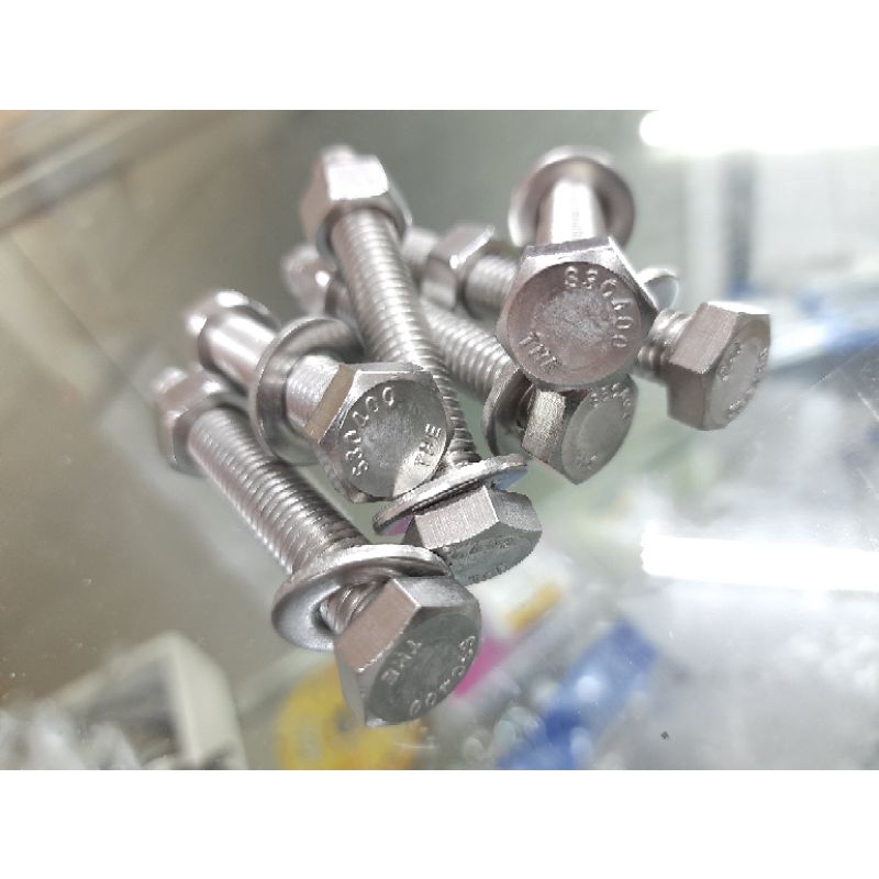 Jual baut mur ss m6x40 THE A2-70 baut 10 bmss 6x40 baut anti karat baut 10 HEX BOLT SUS | Shopee ...