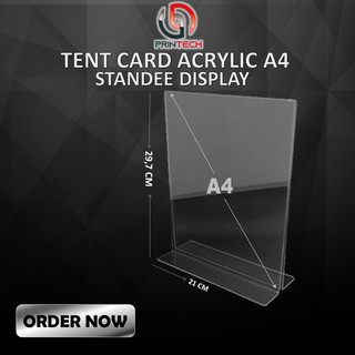 Jual TENT Card Akrilik/TENT Card Acrylic A4,Nomor Meja,Tempat Menu ...