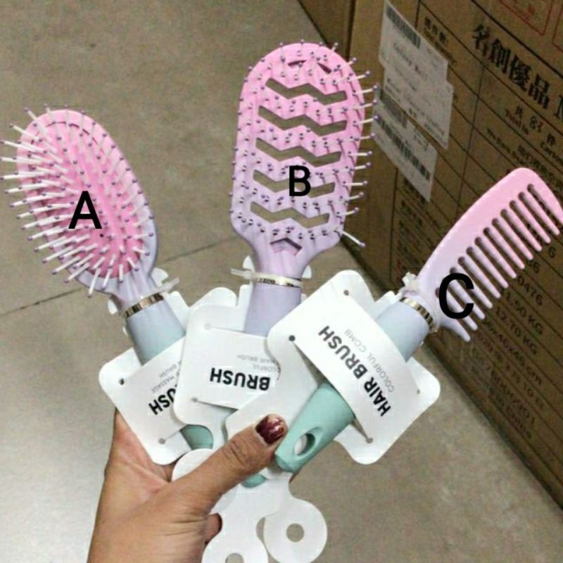 Jual MINISO Sisir warna pastel / hair brush miniso / sisir miniso ...