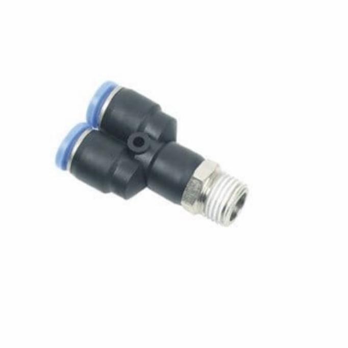 Jual PWT 08-03 HPC BLACK Fiting Pneumatic Y Selang 8mm Drat 3/8 inch ...